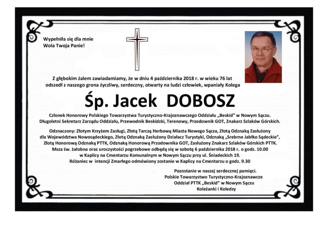Śp. Jacek Dobosz | Starosadeckie.info