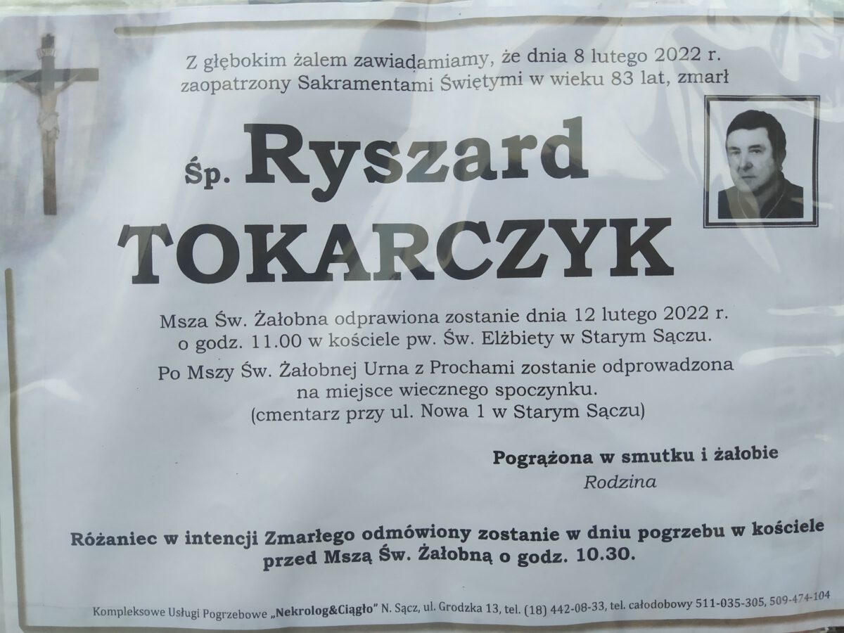 Śp Ryszard Tokarczyk | Starosadeckie.info Śp Ryszard Tokarczyk | Starosadeckie.info