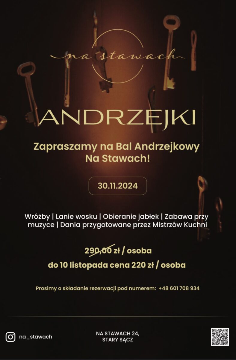 Zapraszamy na Bal Andrzejkowy w Na Stawach! Ostatni dzień promocji! Zobacz co w programie ...